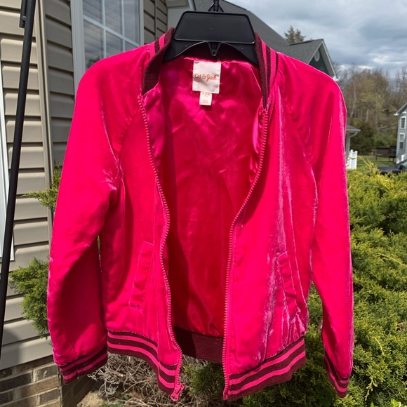 Cat & Jack | Jackets & Coats | Nwot Cat Jack Hot Pink Velour Zip Jacket ...